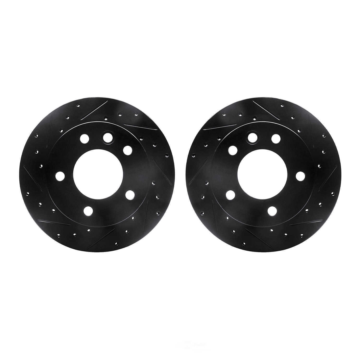 Disc Brake Rotor Set-Rotors-Drilled and Slotted-Black DFC 8002-40073 ...
