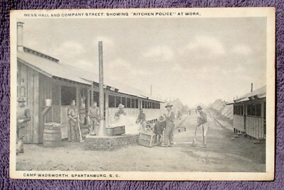 Camp Wadsworth Mess Hall Spartanburg SC Postcard Vtg 1918 Kitchen ...