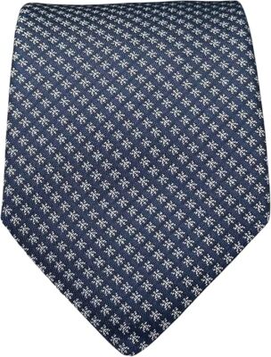 BISSE Necktie - Micro Fabric Men's Tie, Dark Blue Patterned Tie, Men's ...