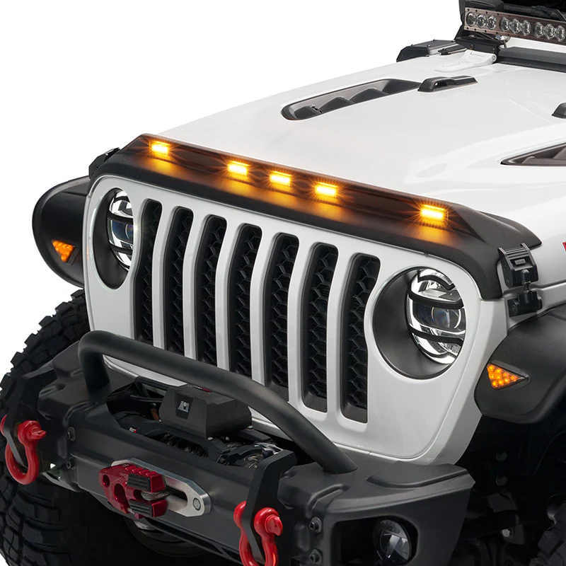 Front Hood Protector w/Amber Lights for 2018+ Jeep Wrangler JL ...