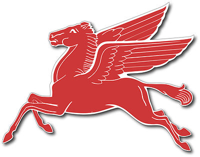 10 INCH LEFT FACING GLOSS OUTDOOR MOBILGAS PEGASUS DECAL STICKER | eBay
