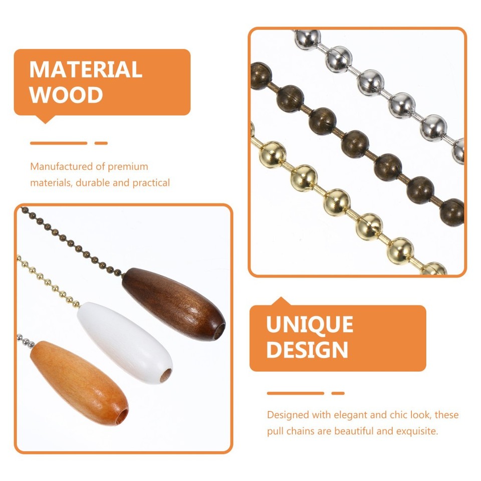 3 Pcs Wood Pendant Lamp Pull Chain Light Switch Pendant Decor | eBay UK