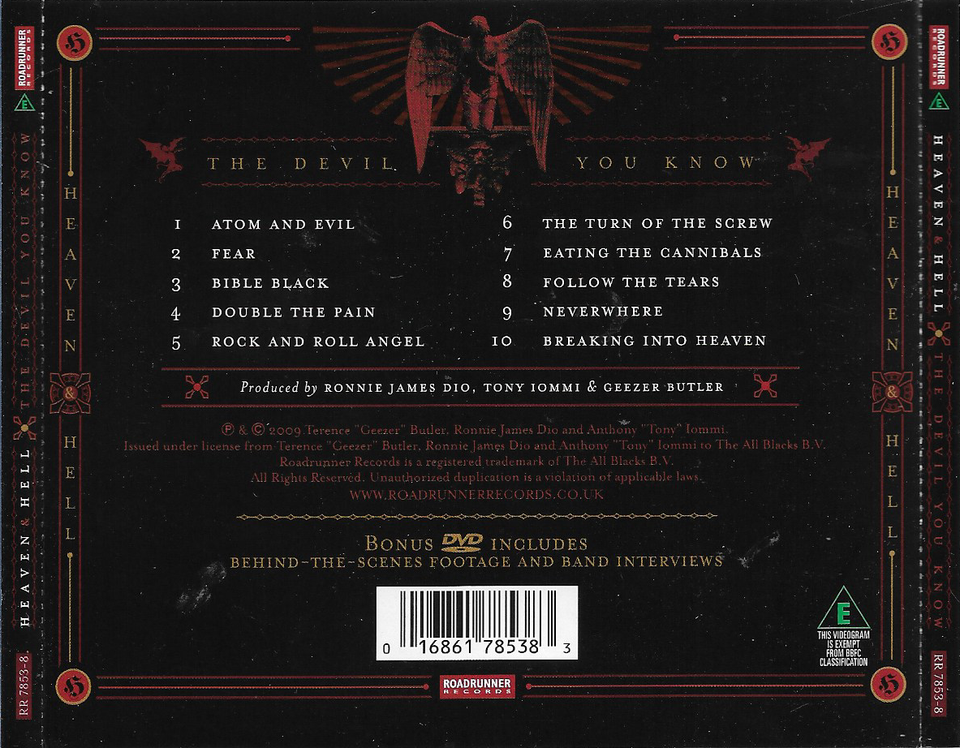 HEAVEN & HELL The Devil You Know CD & DVD Album (Tony Iommi / Geezer Butler) | eBay