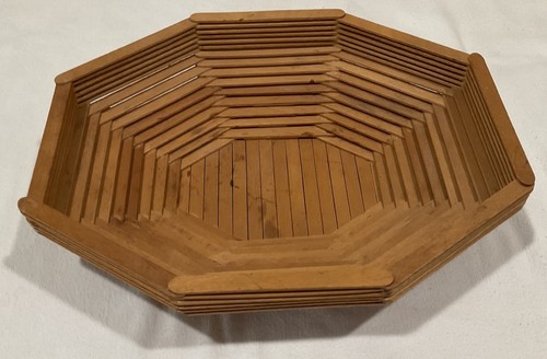 Vintage Mid Century Popsicle Stick Handmade Folk Tramp Art Basket | eBay
