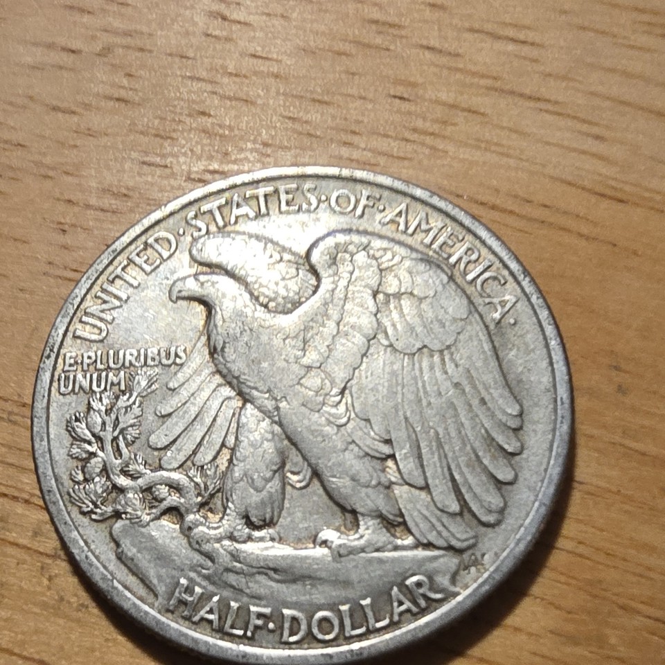 1938 Liberty Walking Half Dollar Silver Coin 50C United States .900 ...