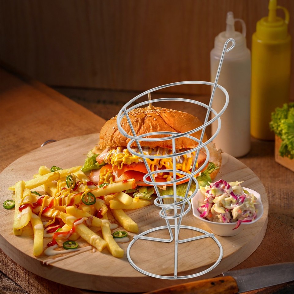 Hollow Deep Fry Food Basket Creative Frying Basket Cone Shaped Snack ...