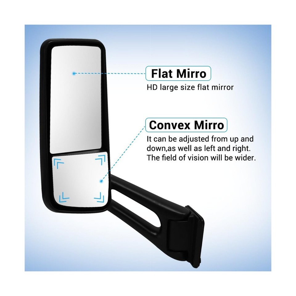 Door Mirror Chrome fit for 2013-2022 Peterbilt 579 Truck Left Driver ...