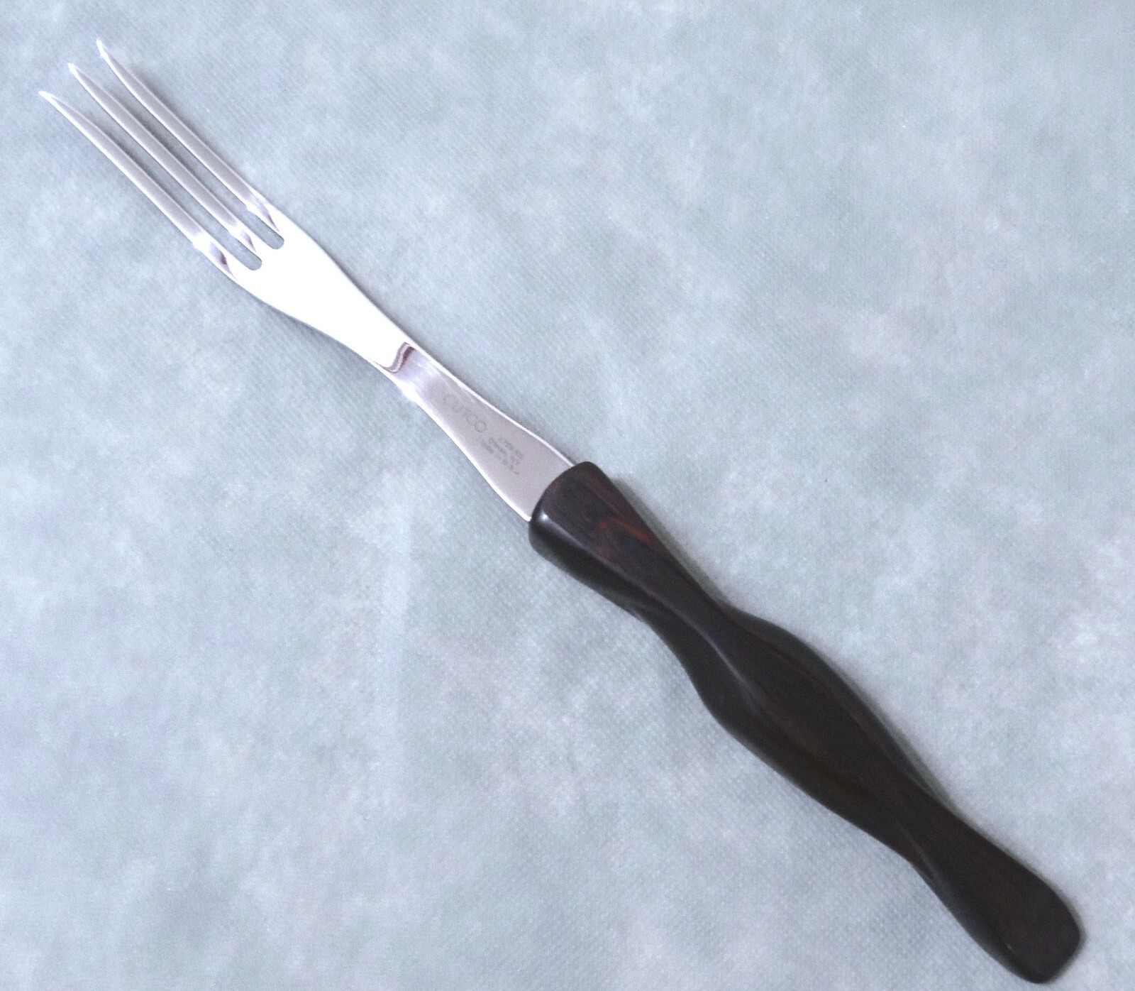 CUTCO 1726 KG CUTCO TURNING FORK 3-TINE BROWN MARBLE EXCELLENT ...