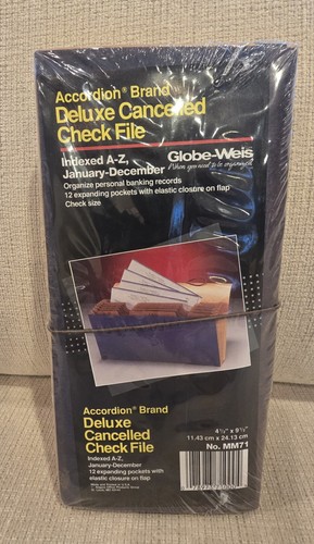 Vintage Globe-Weis Deluxe Cancelled Check Accordion File New Sealed 9.5 ...