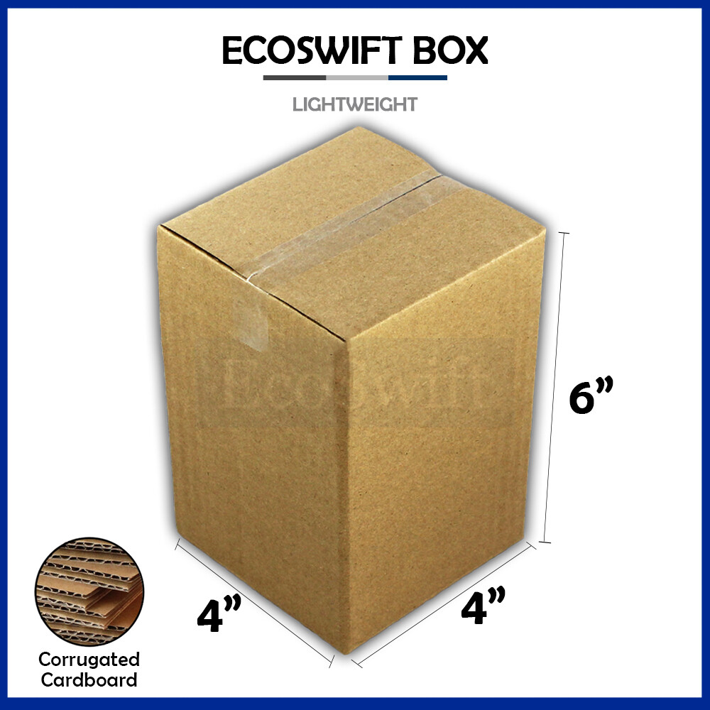 1-Box 4x4x6 EcoSwift Cardboard Packing Moving Shipping Box Corrugated ...