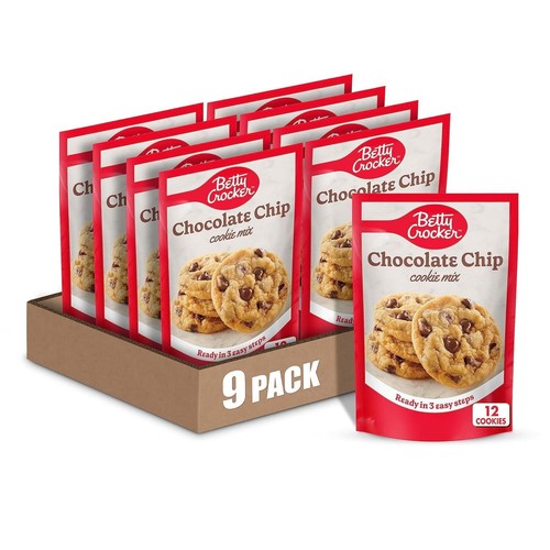 Betty Crocker Chocolate Chip Cookie 2-inch Cookies, 7.5 oz. (Pack of 9 ...