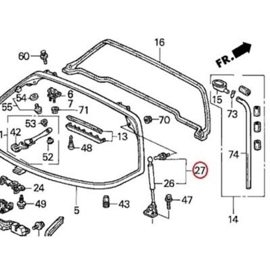 HONDA ACURA GENUINE OEM NSX Rear Glass Engine Lid Damper Strut 2PC | eBay