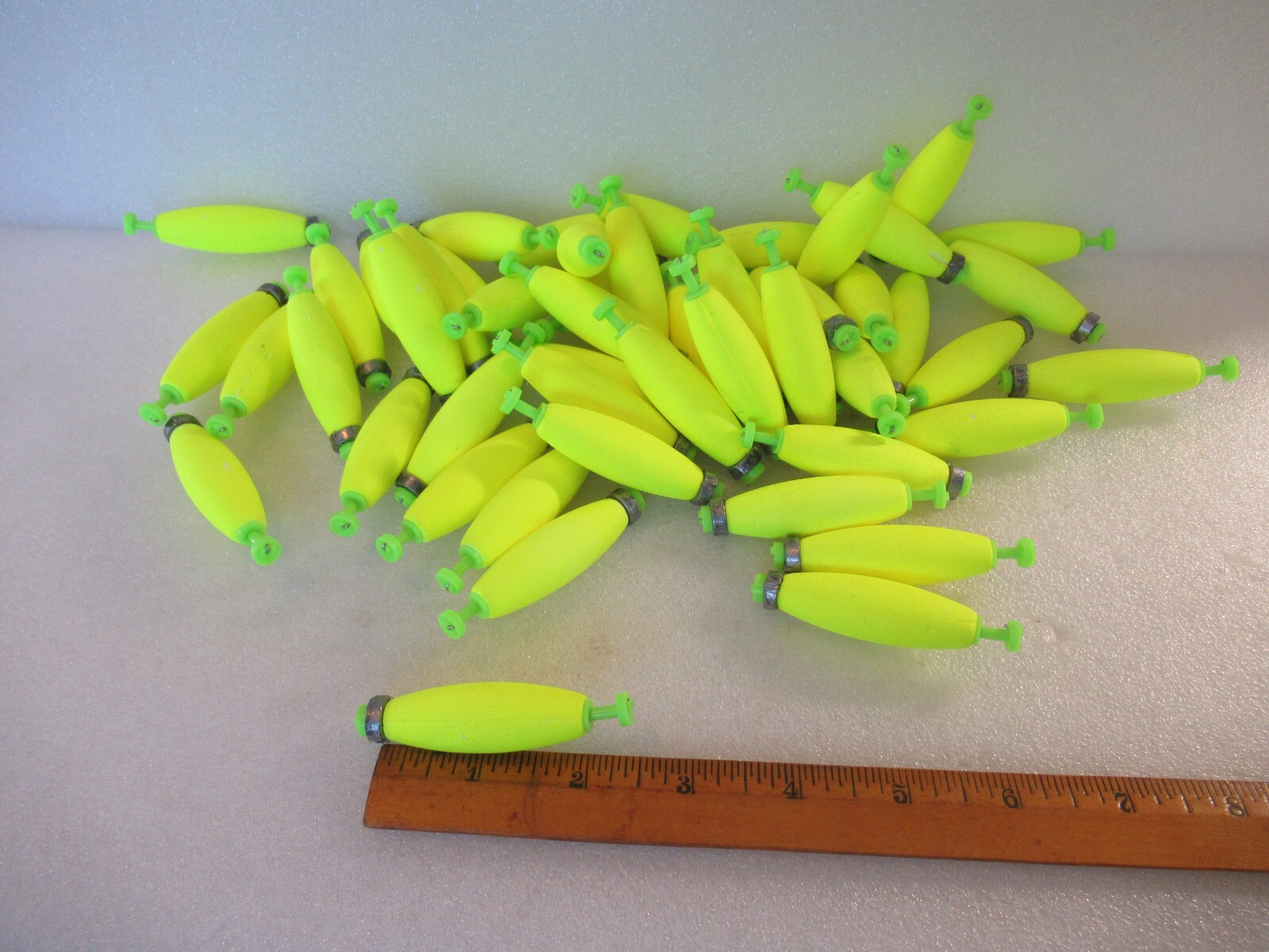 50 2.0" FISHING BOBBERS Small Cigar Floats Weighted Foam Snap on Float ...