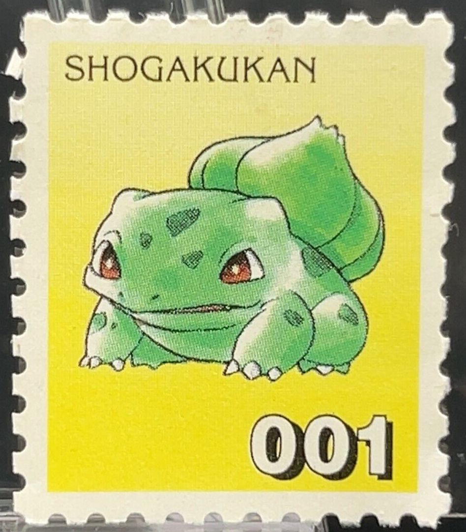 Bulbasaur Pokemon Stamp Mini Cards Novelty TCG 1998 Shogakukan Nintendo ...