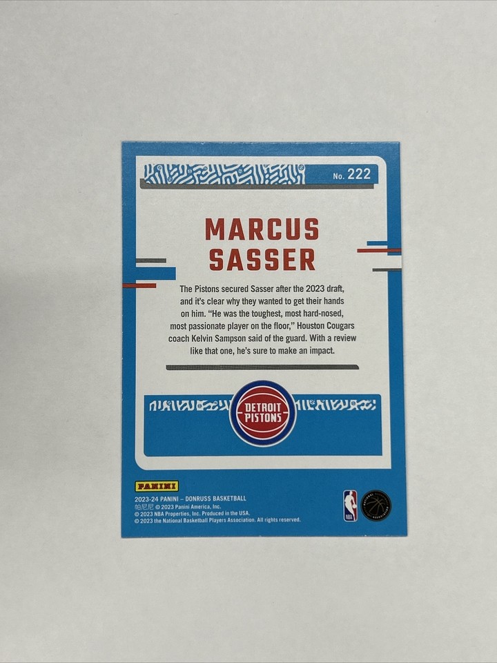2023-24 Panini Donruss Rated Rookie Holo Green Laser #222 Marcus Sasser ...