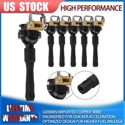 6Pack Ignition Coils UF354 For BMW 540i 740i 840Ci X5 4.4L Z3 M3 M5 ...
