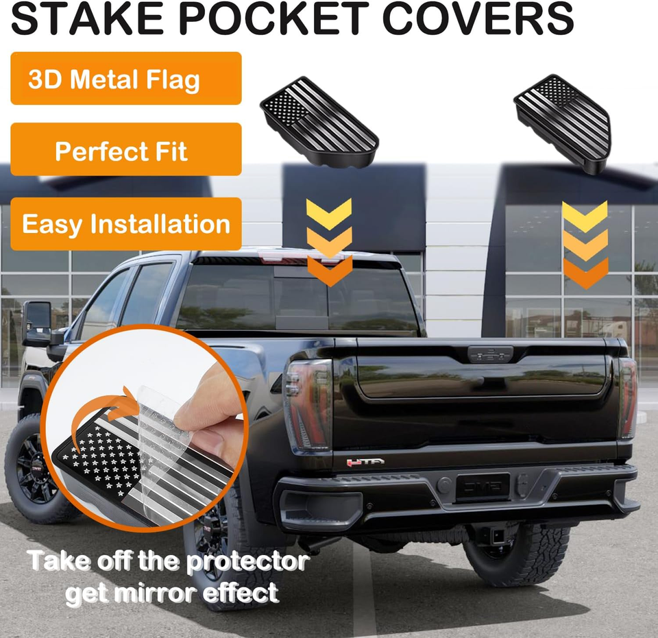 Bed Rail Stake Pocket Covers for GMC Chevy Silverado/GMC Sierra 1500 ...