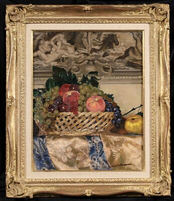 EMILE BEAUME (1888-1967) SIGNED FRENCH OIL ON BOARD - FRUITS IN A ...
