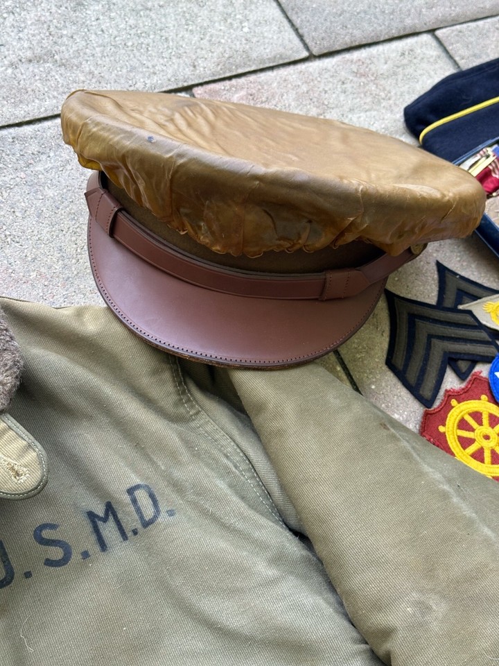 WWII US Army Medic Named Grouping Navy Deck Jacket Patches Medals ...