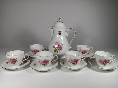 BEAUTIFUL Vintage KAISER Moosrose Porcelain Pink Floral 14 Piece Tea ...