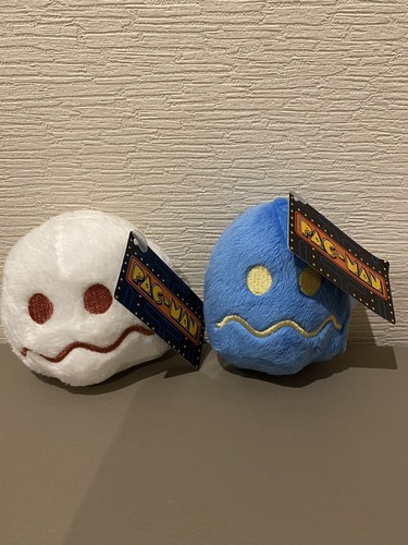 Pacman Pac Man Namco Soft Plush Toy Mini Cuddly Small Ghost Blue Inky ...