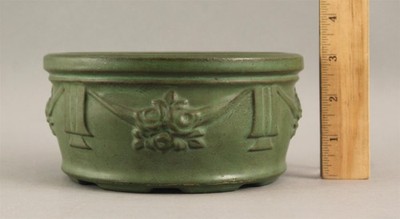 Antique PETERS & REED Arts & Crafts Art Pottery Green Matte Glaze Pot ...