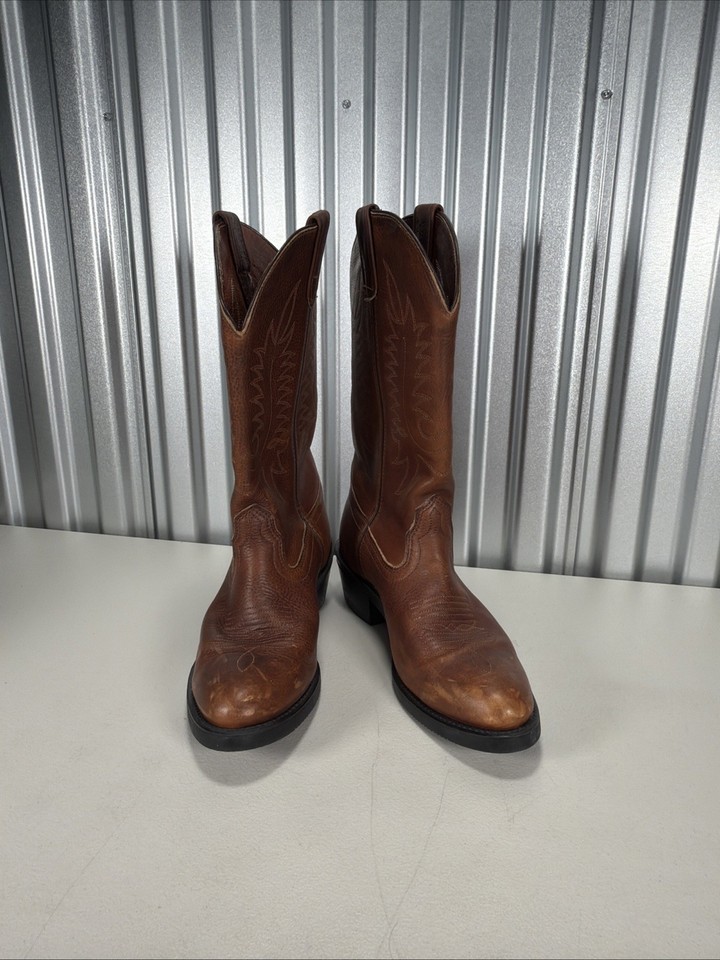 PD Tuff Brown Pull On Work Boots 10.5 D Union Made Western Soft Toe ...