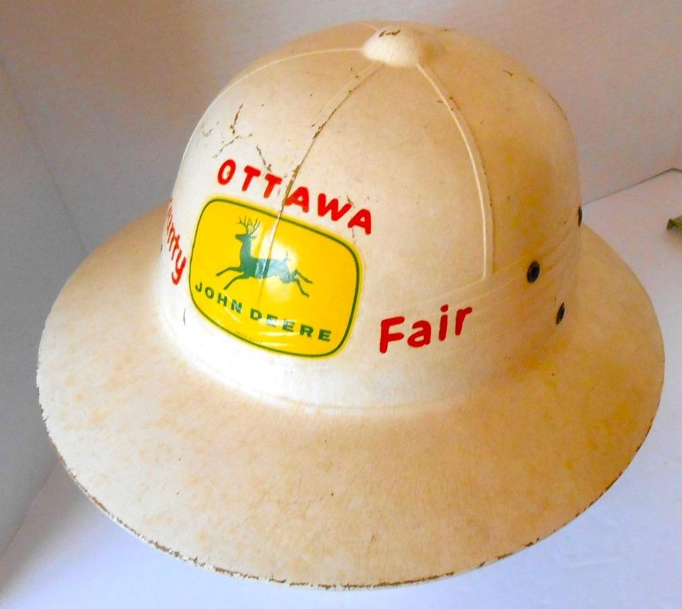 Vintage 60's John Deere Safari Pith Helmet Ottawa County Fair Hat S234 ...