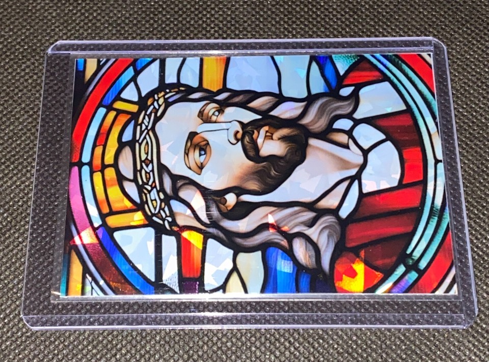 Custom Jesus Christ Stained Glass Holographic Prizmatic Card | eBay