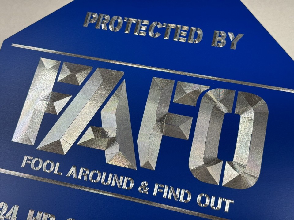 FAAFO FAFO Diamond Etched Engraved Private Property Metal House Man ...