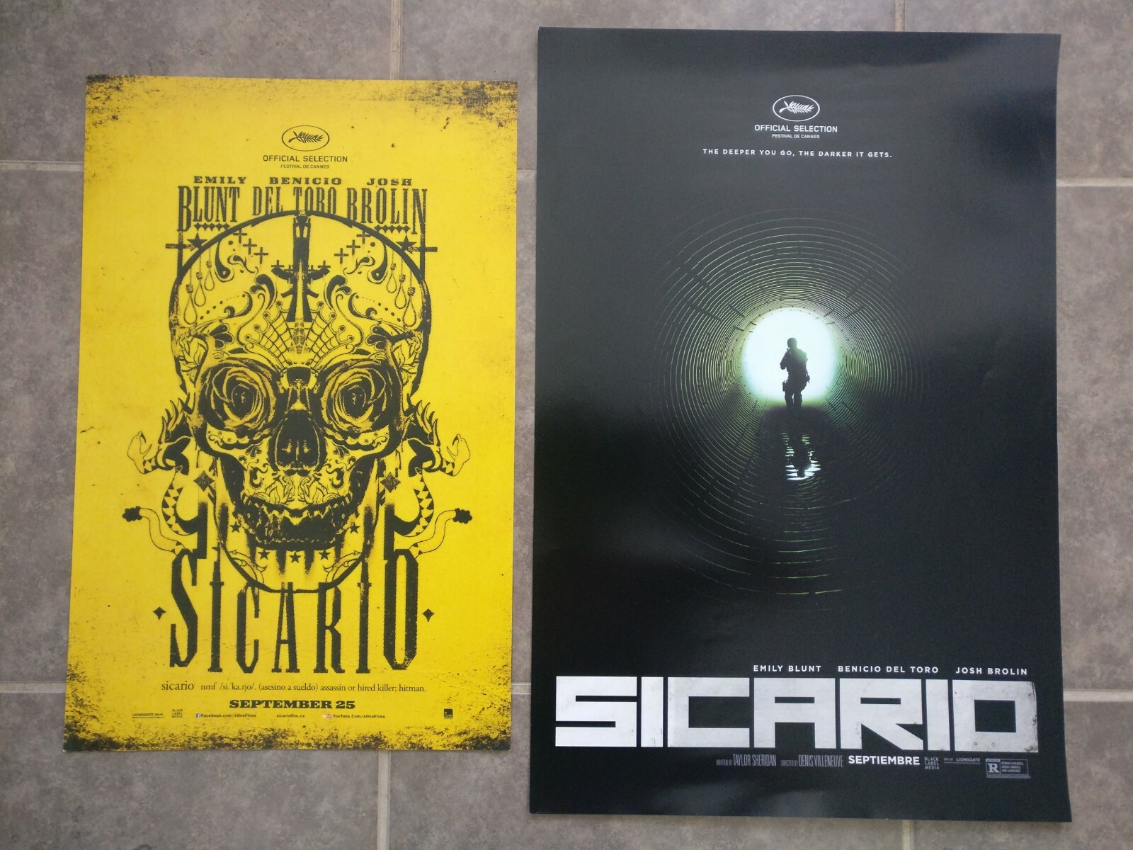 SICARIO original promo posters (x2) EMILY BLUNT BENICIO DEL TORO JOSH ...