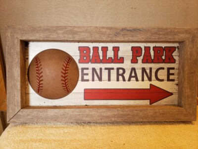 Baseball Ball Park Entrance Wood and Metal Wall Sign Plaque | eBay