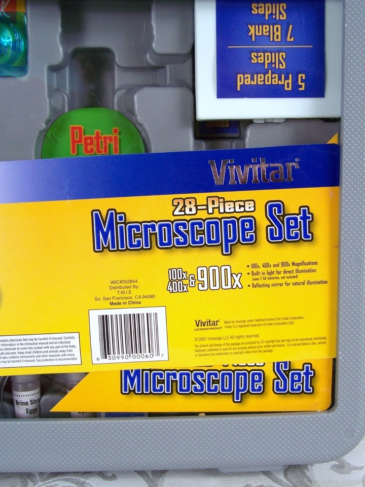 Vivitar Microscope Set 26 Piece 900x 8+ | eBay