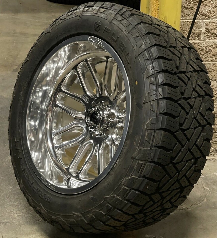 22x12 Fuel D721 Ignite Polished Wheels 35" AT Tires 6x135 Ford F150 ...