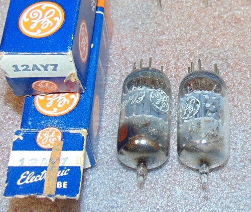 PERFECT NOS NIB PAIR GENERAL ELECTRIC SQUARE GETTER 12AY7 6072 6072A ...