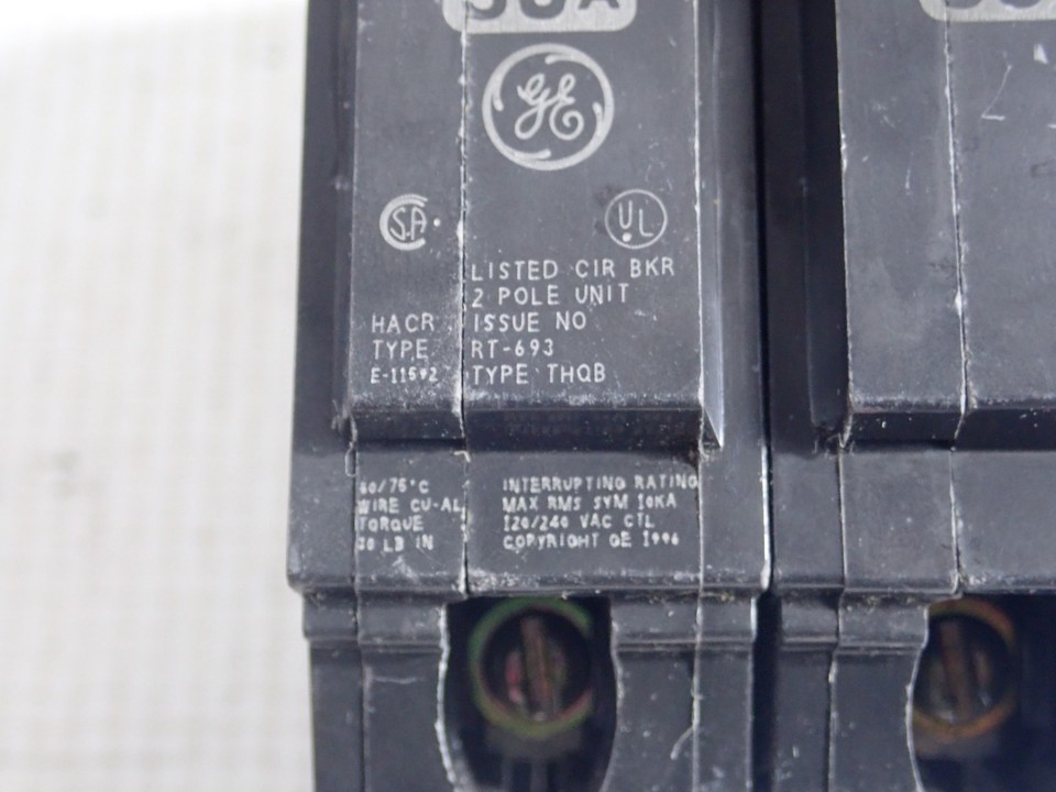 GENERAL ELECTRIC THQB2130 CIRCUIT BREAKER 2 POLE 30A 120/240V Bolt on ...