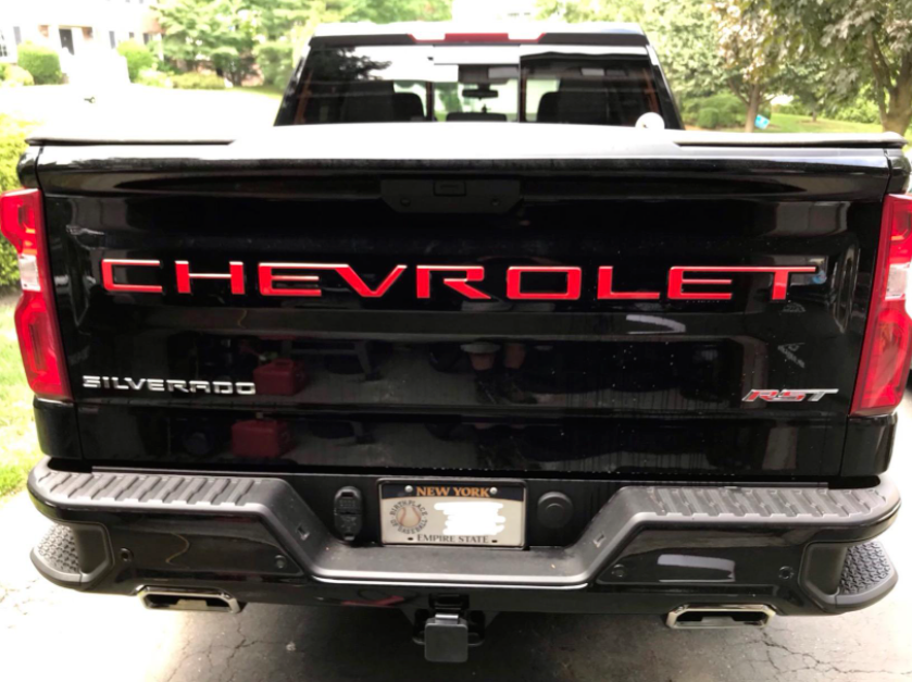 RED Tailgate Insert Letters Decal Vinyl Stickers for Chevy Silverado ...