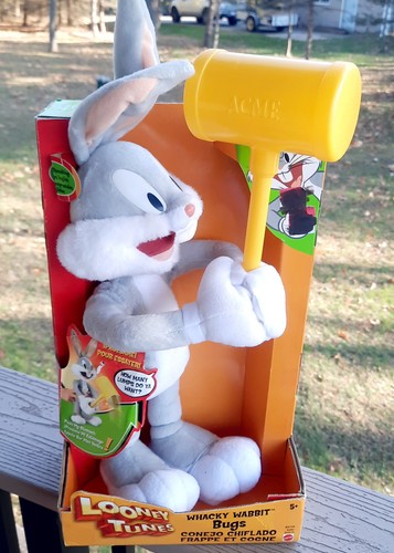 Looney Tunes Bugs Bunny Whacky Wabbit Plush 2000's Mattel NIB Works ...