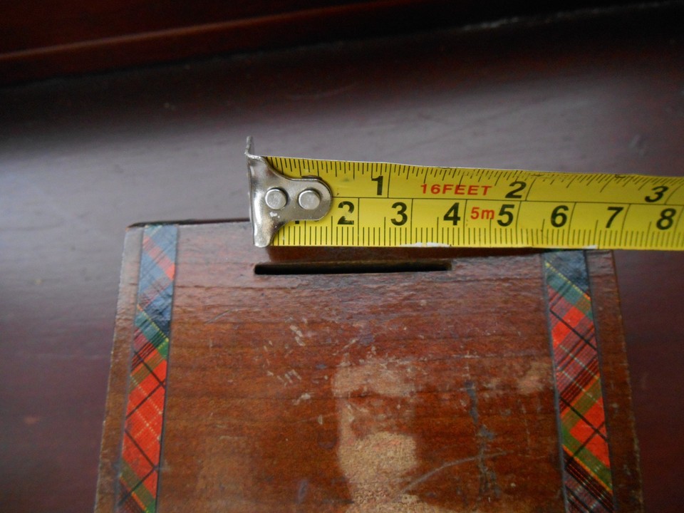 vintage wood tartanware money box souvenir of SHILDON DURHAM | eBay UK