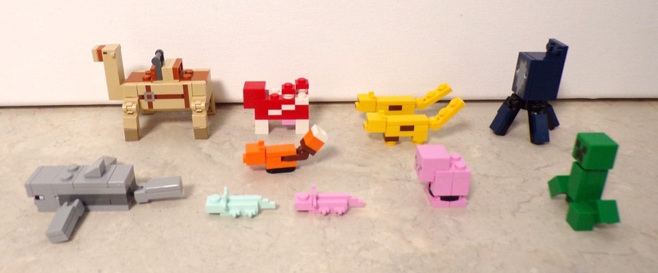 Lot Lego Minecraft squid camel dolphin pig axolotl creeper mooshroom ...