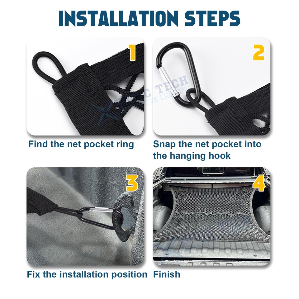 Truck Bed Bungee Cargo Net Stretchable Mesh Organizer for Camping Trip ...
