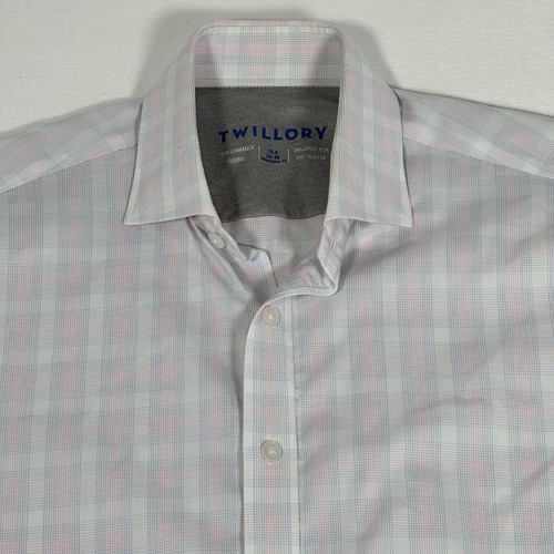 Twillory Shirt Men 15.5 32-33 White Pink Performance Traditional Fit ...
