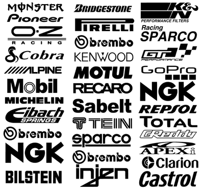 Autocollant sticker Sponsors Voiture rallye Racing déco à personnaliser ...