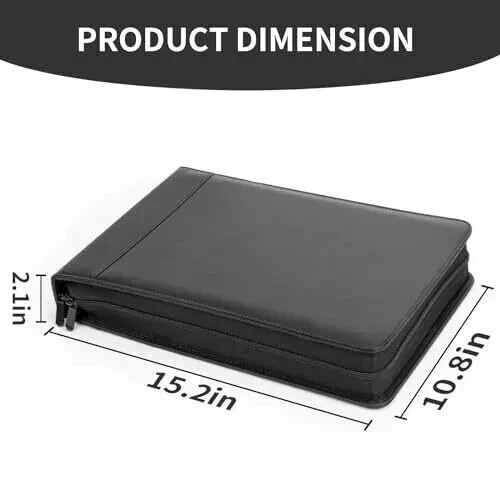 Business Checkbook Binder with Zipper Pouch, 7 Ring PU Leather Check ...