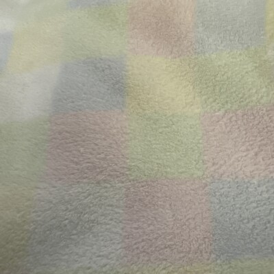 Baby Connection Pastel Checked Fleece Baby Security Blanket With Green ...