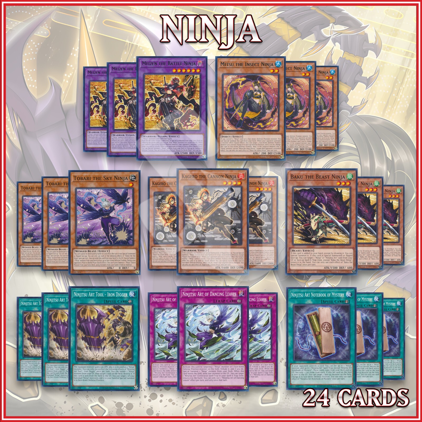 NINJA 24 DECK | Baku Kagero Meizen Mitsu Ninjitsu Notebook DABL MP23 ...