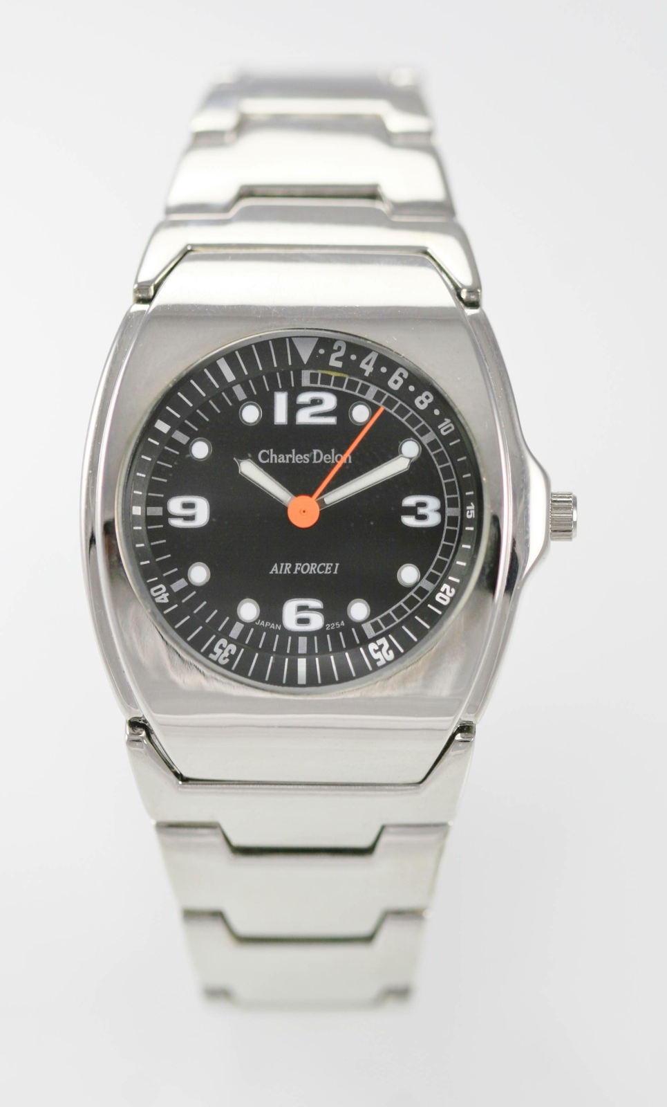 Charles Delon Watch Mens Stainless Steel Silver Batt Water Res 30m ...