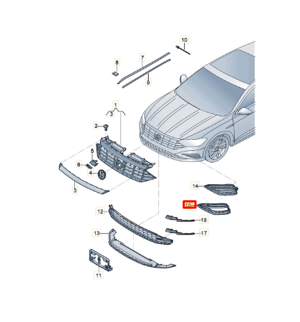 NEW VOLKSWAGEN JETTA MK7 FRONT BUMPER LEFT GRILLE 17A853665L9B9 NO DUTY ...