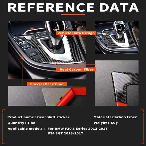 22PCS Real Carbon Fiber Interior Trim Decor Cover Kit For BMW 3 4 ...