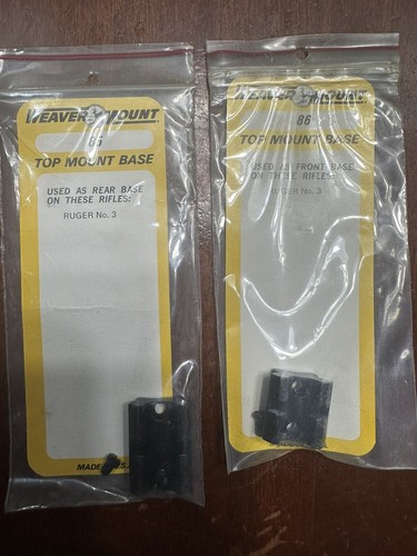 Weaver #85 Top Mount Rear Base for Ruger No.3 Rifle 08085 And 86 Front ...